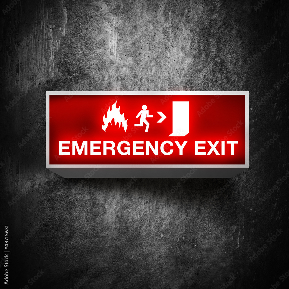 Emergency exit sign Stock Photo | Adobe Stock