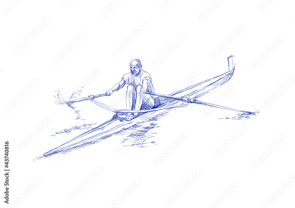 rowing - hand drawing pictures Stock Illustration | Adobe Stock