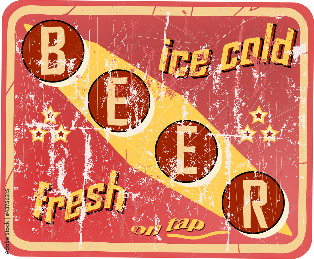 vintage beer sign, vector illustration Stock Vector | Adobe Stock