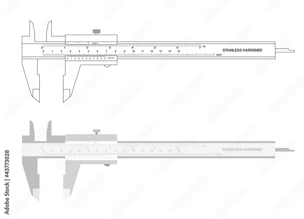 Photo & Art Print Vernier caliper tool vector illustration, lkeskinen