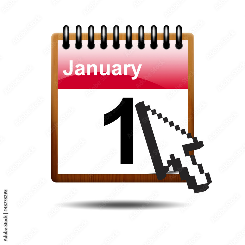 Icono calendario 3D con flecha cursor Stock Illustration | Adobe Stock