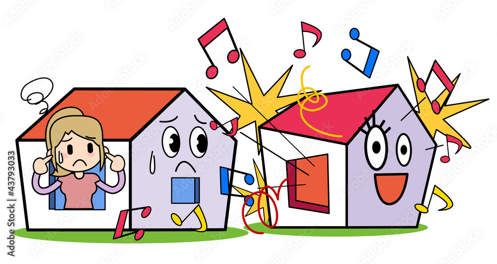 Neighborhood trouble-The noise Stock Illustration | Adobe Stock