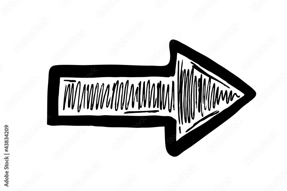 Pfeil, Skizze, schwarz Stock Illustration | Adobe Stock