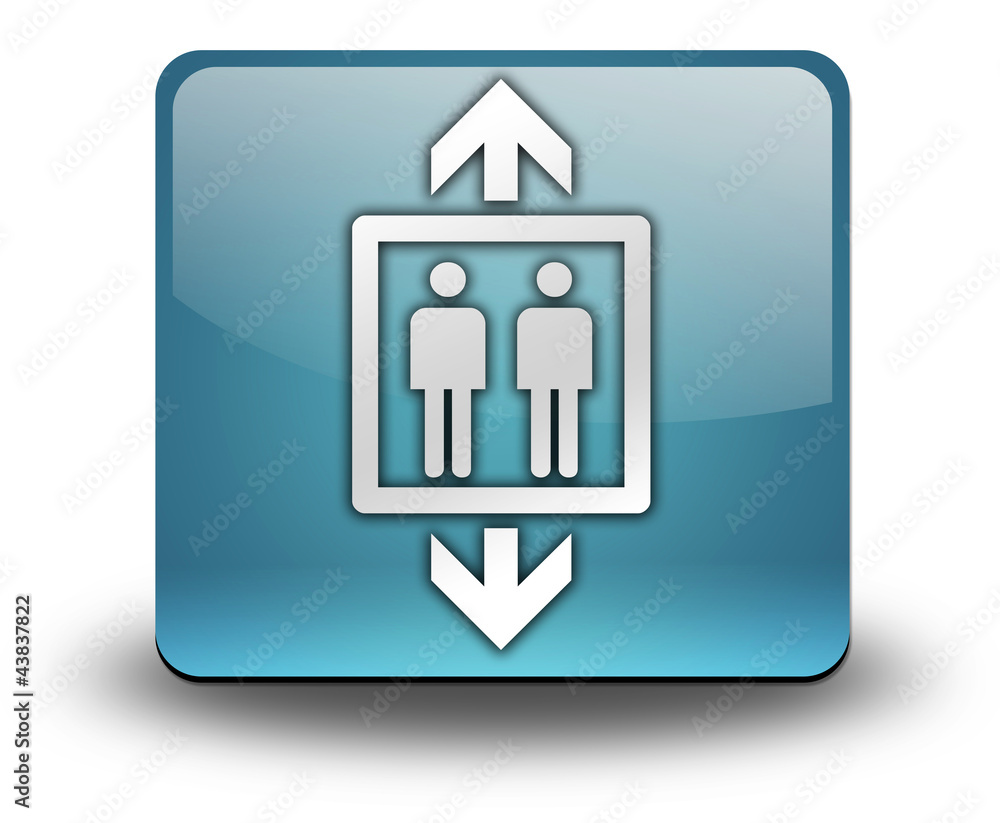 Light Blue 3D Effect Icon "Elevator / Lift" Stock Illustration | Adobe ...