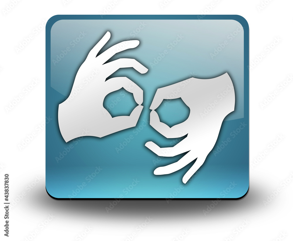 Light Blue 3D Effect Icon "Sign Language" Stock Illustration | Adobe Stock