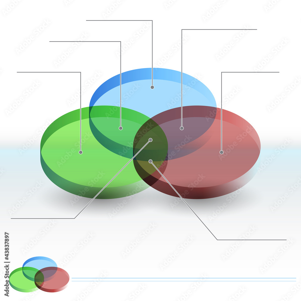 3D Venn Diagram Sections Stock Vector | Adobe Stock