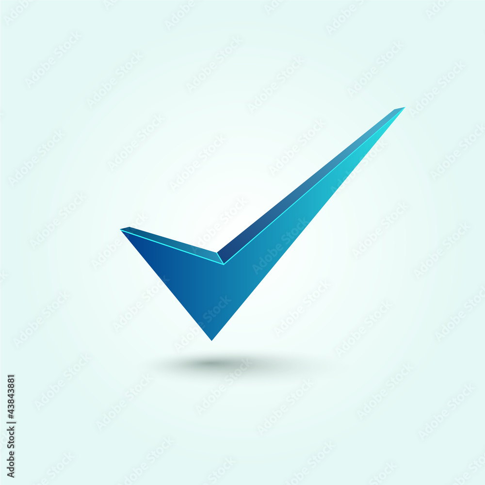 Blue check mark symbol Stock Vector | Adobe Stock