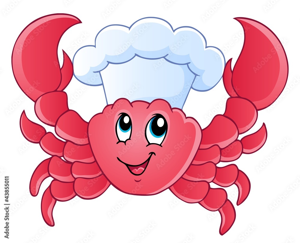 Cartoon crab chef Stock Vector | Adobe Stock