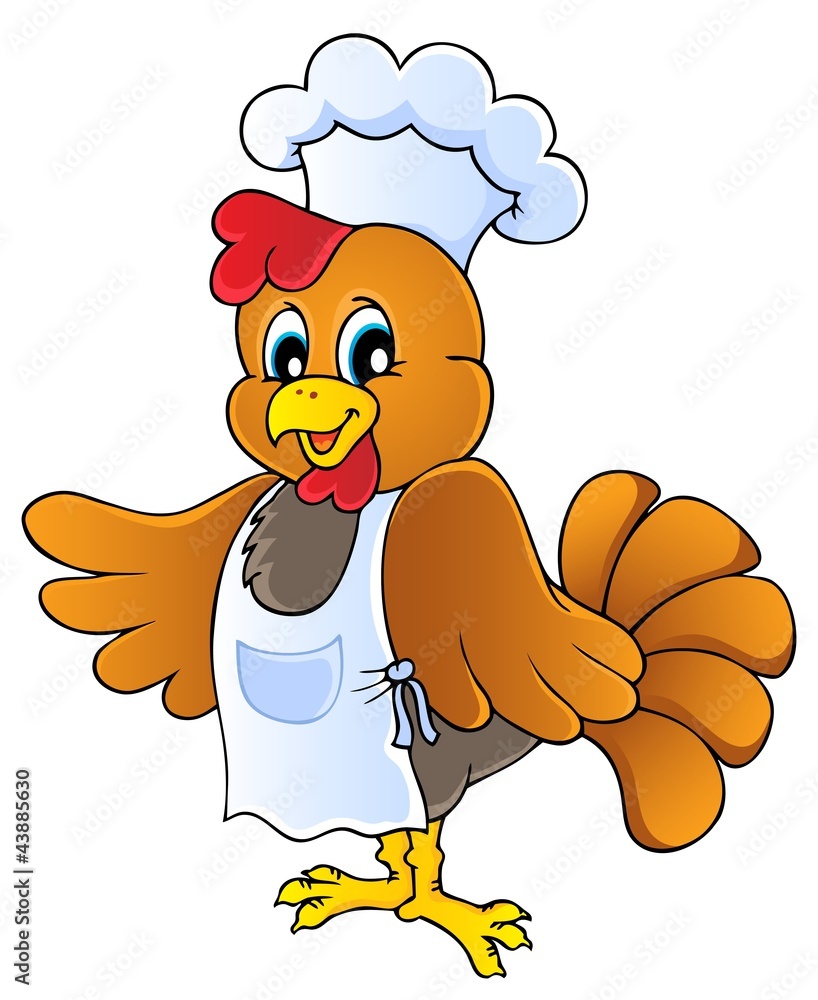 Cartoon chicken chef Stock Vector | Adobe Stock