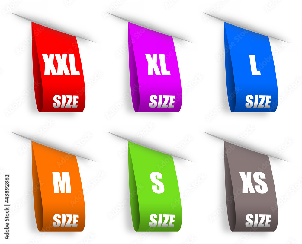 XXl, XL, L, M, S, XS Button, Icon Stock-Illustration | Adobe Stock