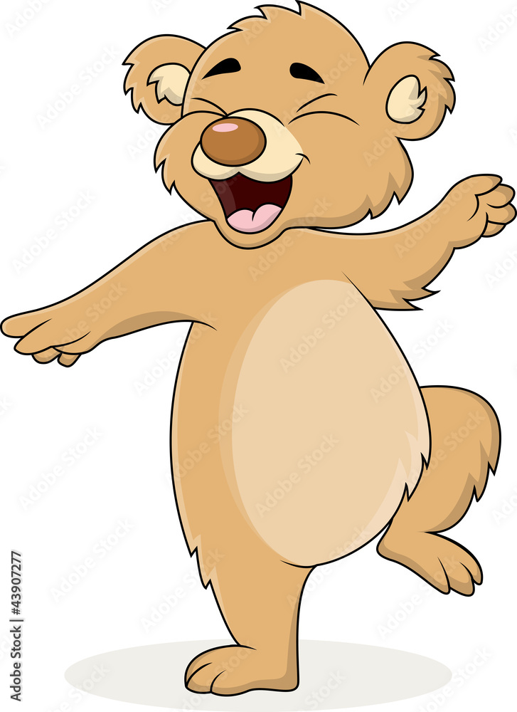 Dancing bear cartoon Stock Vector | Adobe Stock