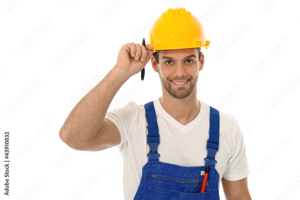 Handwerker grüßt Stock-Foto | Adobe Stock