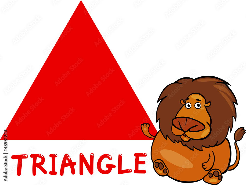 triangle shape with cartoon lion Stock Vector | Adobe Stock