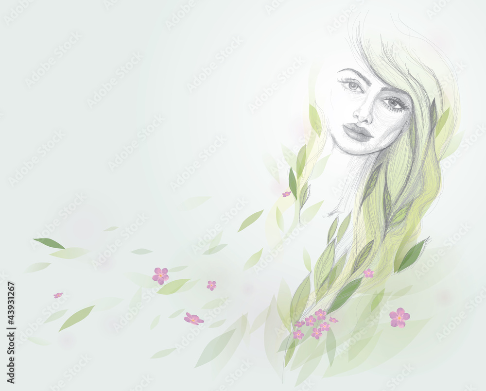 Woman like tree / Personification of Nature Stock Vector | Adobe Stock