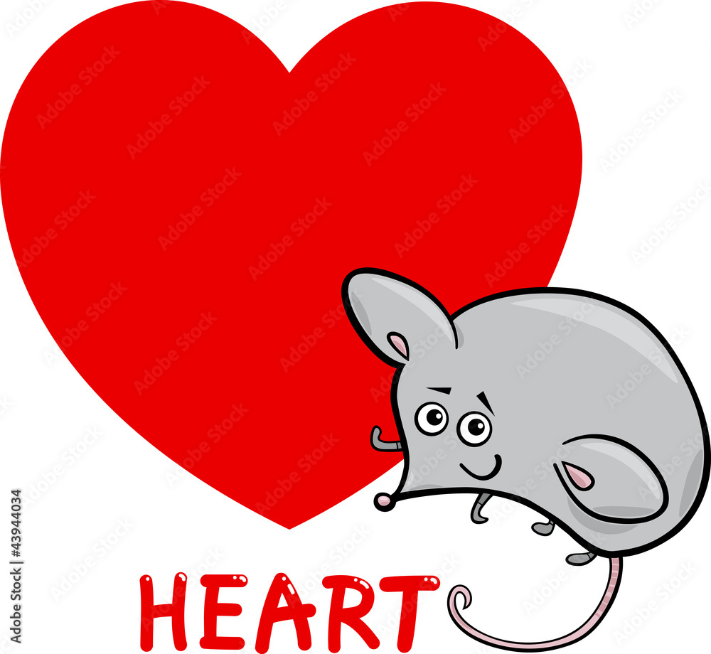 heart shape with cartoon mouse Stock Vector | Adobe Stock