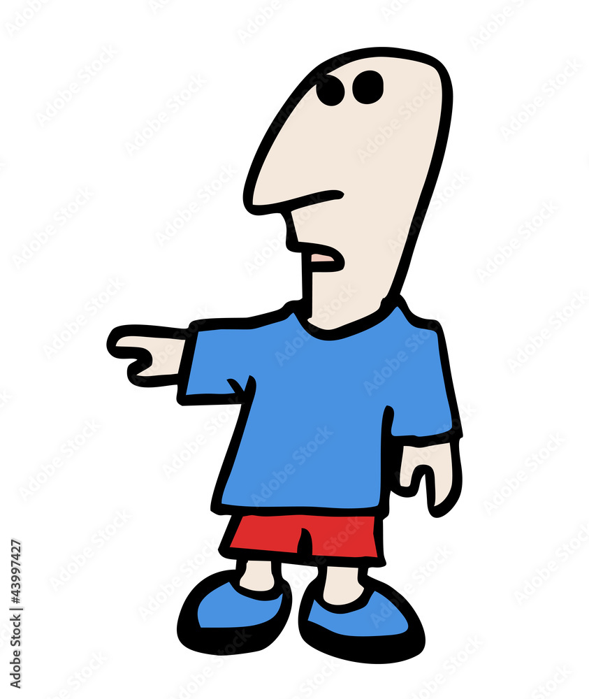 Cartoon man pointing Stock Vector | Adobe Stock
