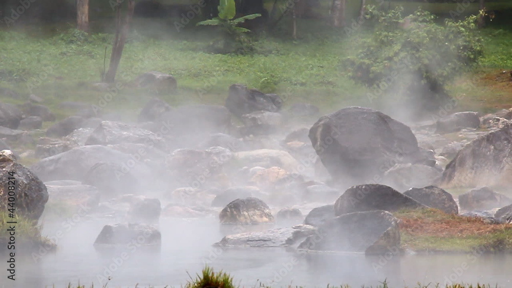 Vídeo do Stock: Fog from hot spring at Chae Son national park | Adobe Stock
