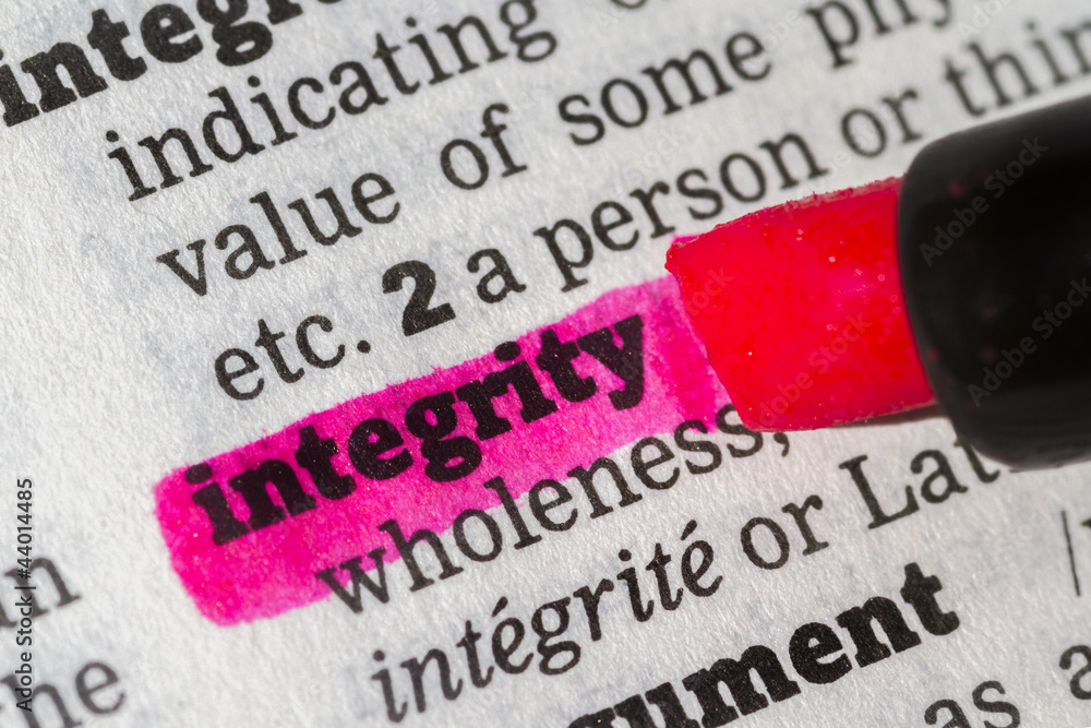 Integrity Dictionary Definition Stock Photo | Adobe Stock