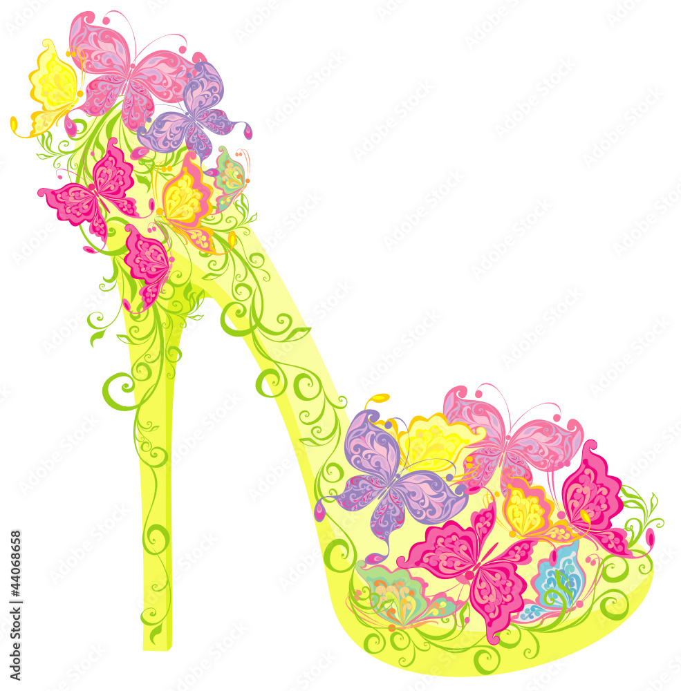 Flowers In Shoe Clip Art