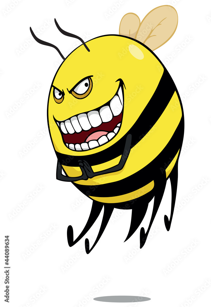 Evil bee or hornet cartoon Vector Illustration Stock Illustration ...