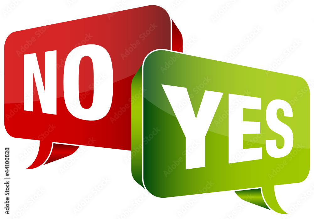 Speech Bubbles Yes & No Red/Green Stock Vector | Adobe Stock