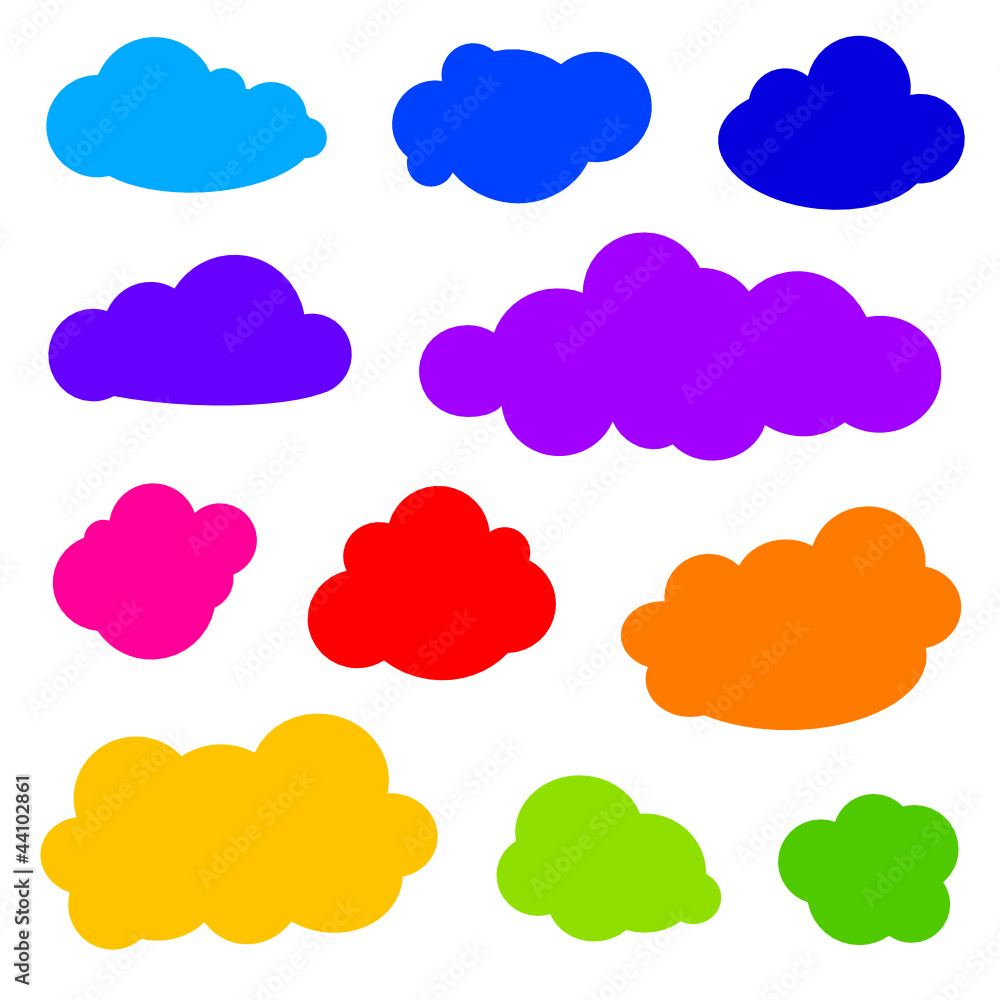 Wolken Set Bunt Stock-Vektorgrafik | Adobe Stock