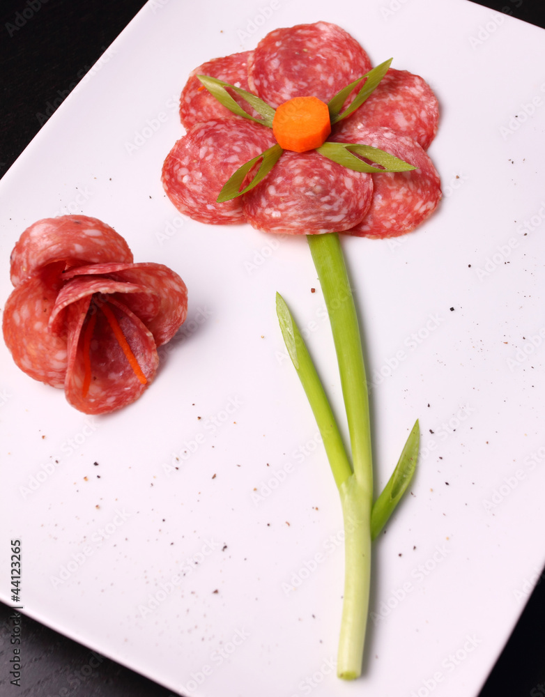 Blume aus Wurst Stock-Foto | Adobe Stock