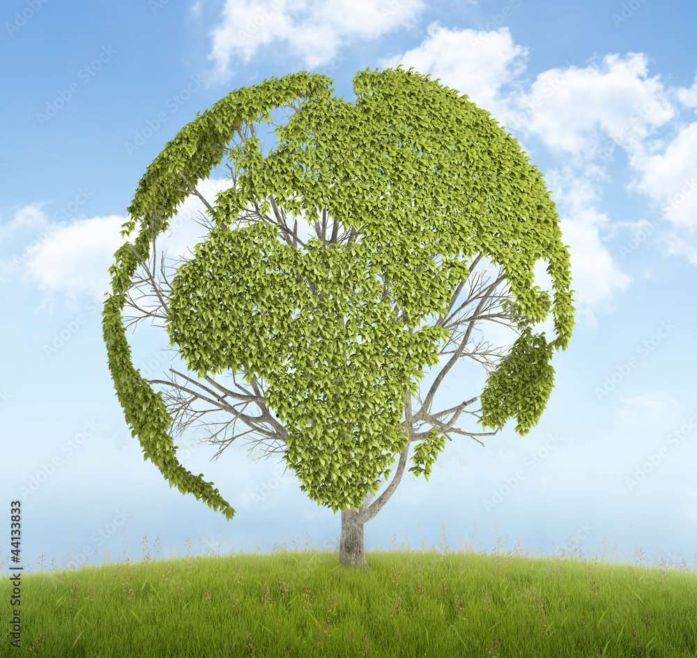 World map tree Stock Illustration | Adobe Stock