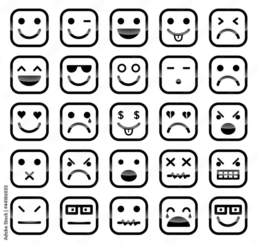 Smiley faces icons Stock Vector | Adobe Stock
