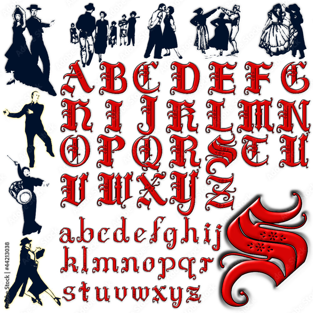 people dancing character abc alphabet collection Stock Vector | Adobe Stock