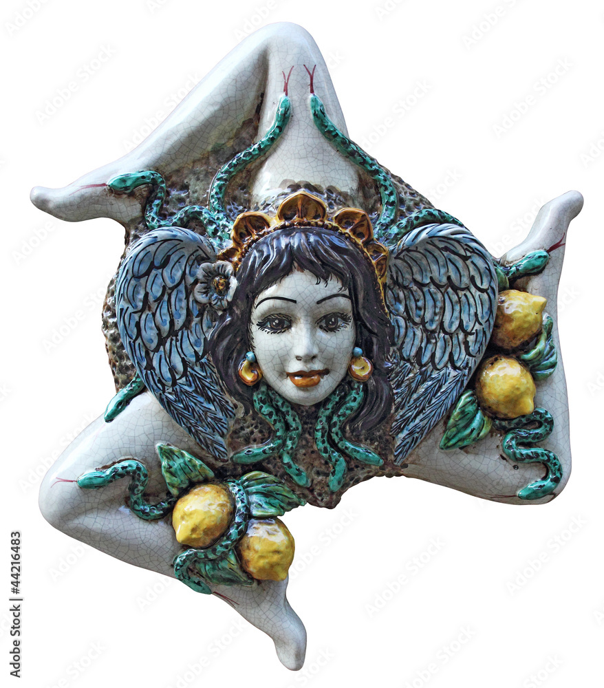 Ceramic Trinacria, symbol and souvenir of Sicily Stock Photo | Adobe Stock