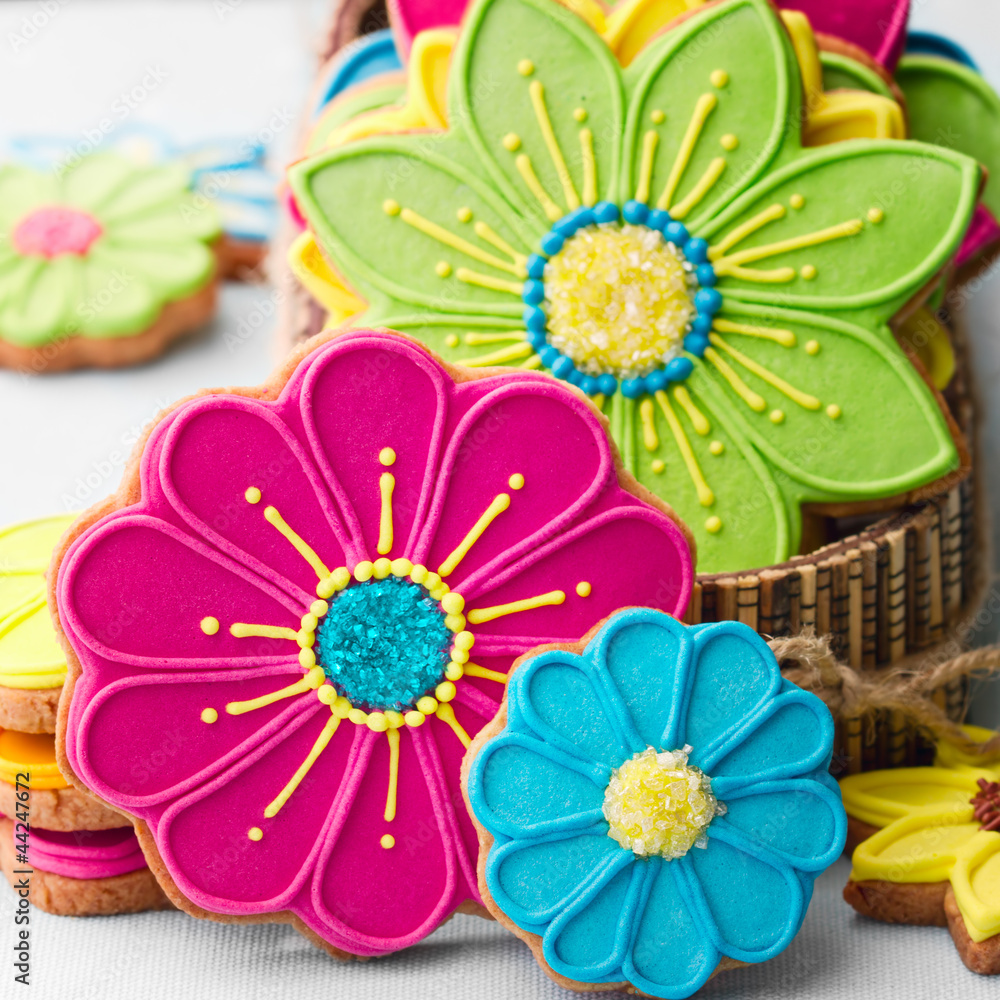 Flower cookies Stock Photo | Adobe Stock