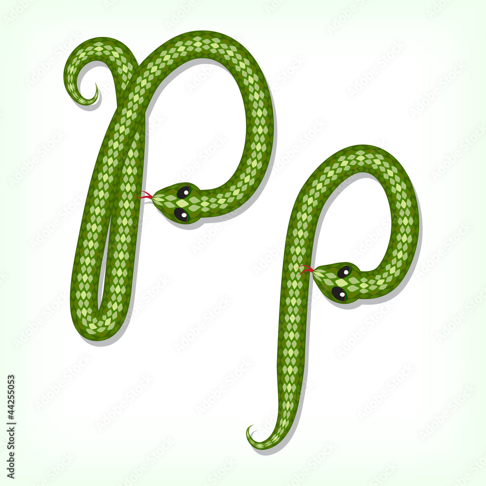 Snake font. Letter P Stock Vector | Adobe Stock