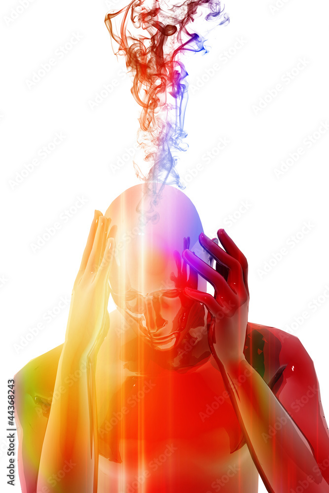 Persona agobiada por problemas Stock Illustration | Adobe Stock