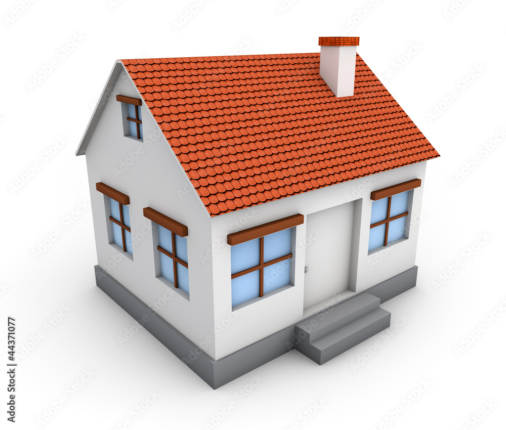 3d simple house model Stock Illustration | Adobe Stock