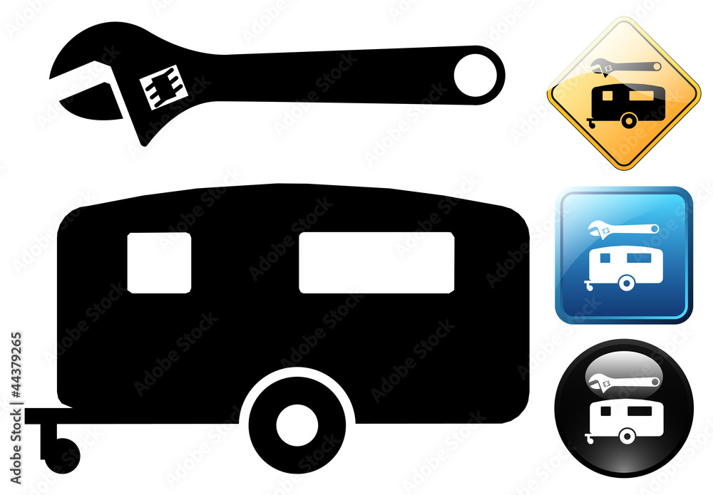 Caravan repair pictogram and icons Stock Vector | Adobe Stock