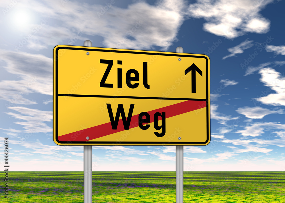 Ortsschild "Ziel / Weg" Stock-Illustration | Adobe Stock