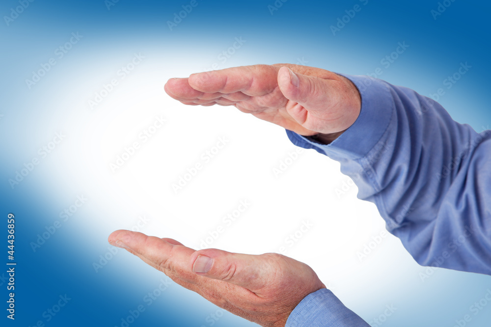 Two hands symbolizing protection Stock-Foto | Adobe Stock