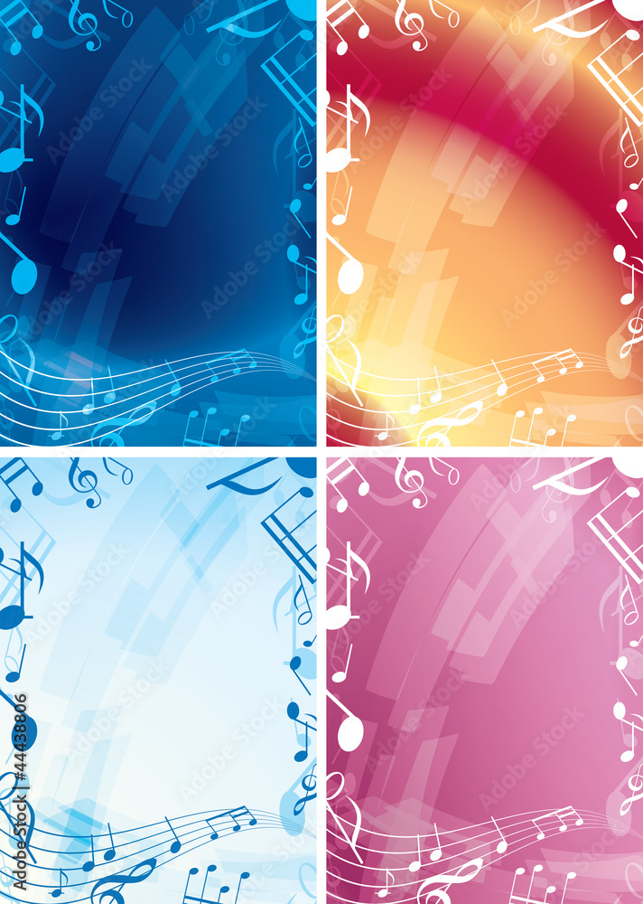 abstract music backgrounds - set of vector frames Stock Vector | Adobe ...