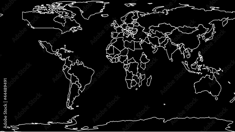 Political Map of the World, drawing and coloring, Alpha Stock Video ...
