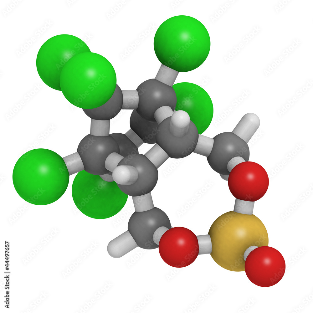 endosulfan insecticide molecule, chemical structure Stock Illustration ...