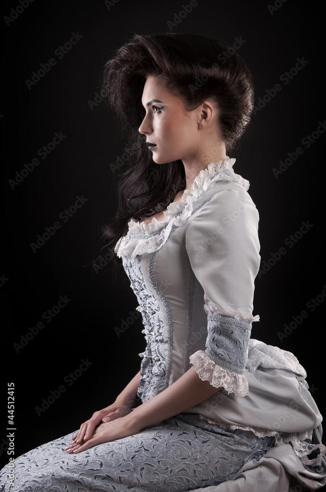 portrait of vampire woman aristocrat with stage makeup isolated Stock ...