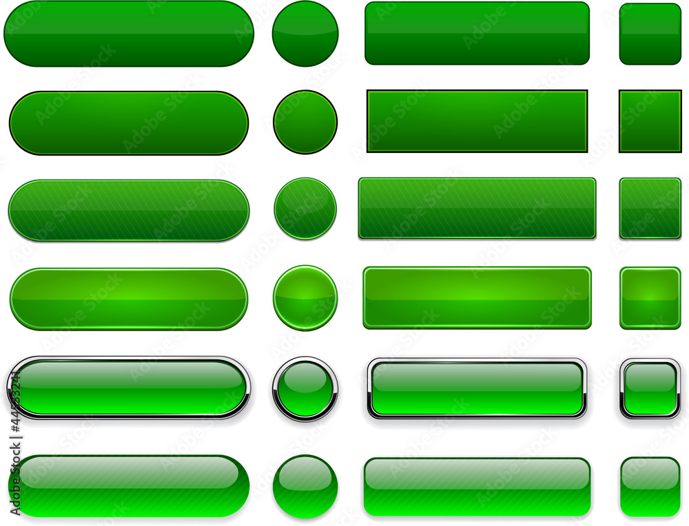 Green high-detailed modern web buttons. Stock Vector | Adobe Stock
