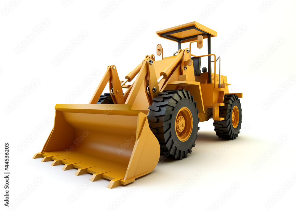Front end loader isolated on white Stock Illustration | Adobe Stock