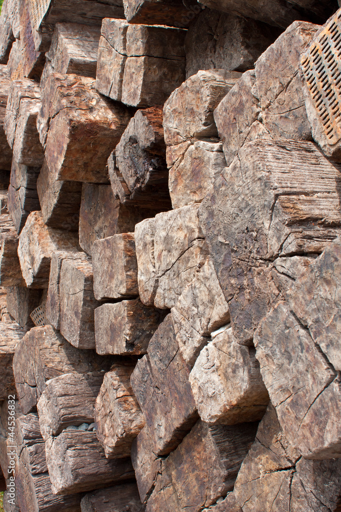Wood Texture Of Stacked Railroad Ties Stock Photo | Adobe Stock