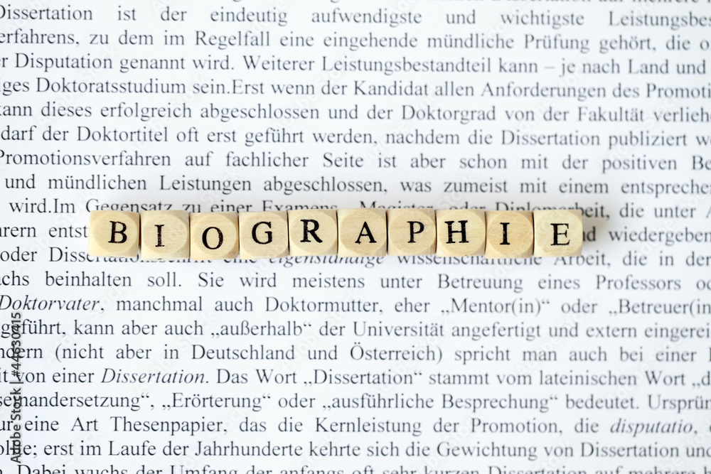 Biographie Stock Photo | Adobe Stock