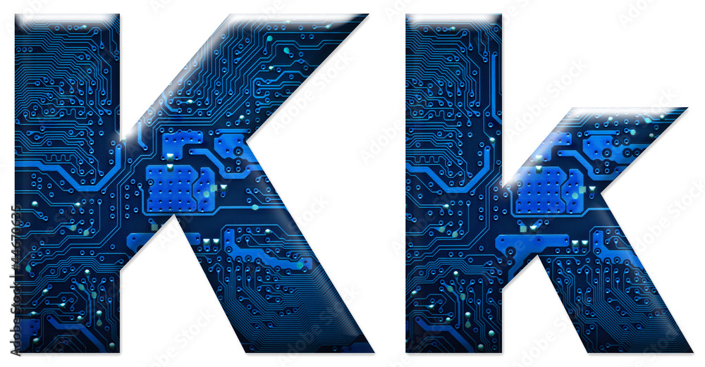Digital letter K on the white background Stock Photo | Adobe Stock