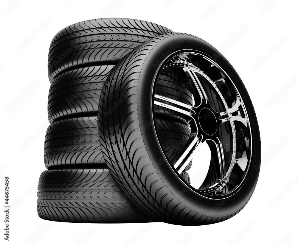 3d tires isolated on white background, no shadow Stock Illustration ...