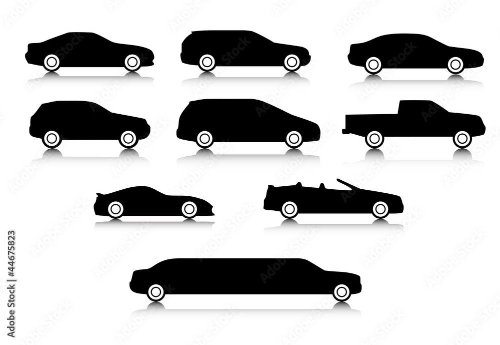 Silhouettes of different body types a cars Stock Vector | Adobe Stock