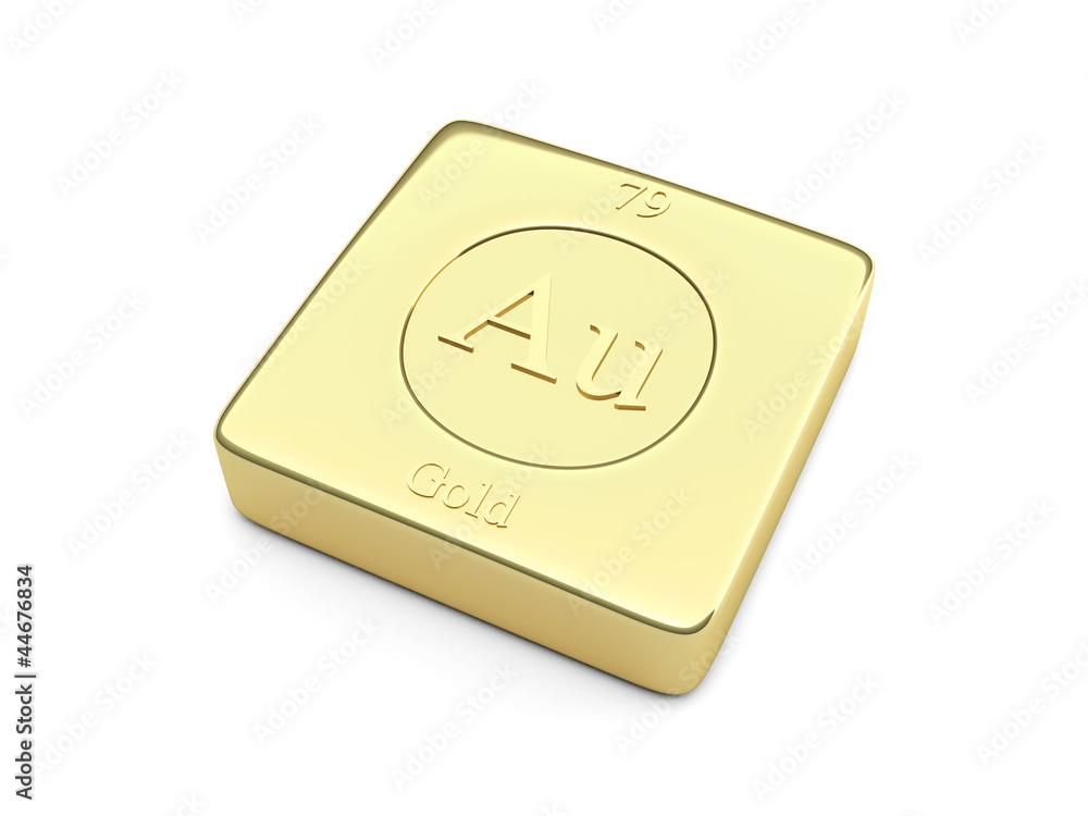 Gold ingot. Element symbol in the periodic table Stock Illustration ...